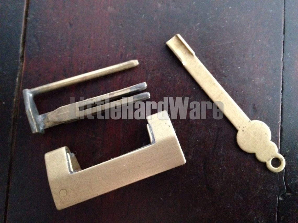 One set of brass box latch with 1 brass box lock Brass Made | Etsy