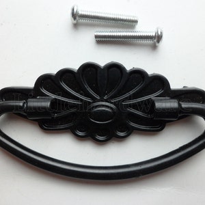 80mmx43mm Black Lotus Drop Handles / Dresser Drawer Pulls Handles ...