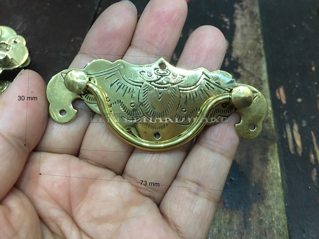 Chinese "bat" Small Solid Brass Rustic Shabby Drawer Pulls / Drop Pulls ...