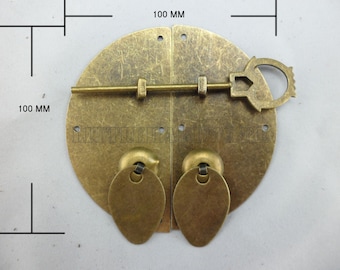 1 Set 100mm100mm Round Antique Brass Door Latches Chinese Classical ...