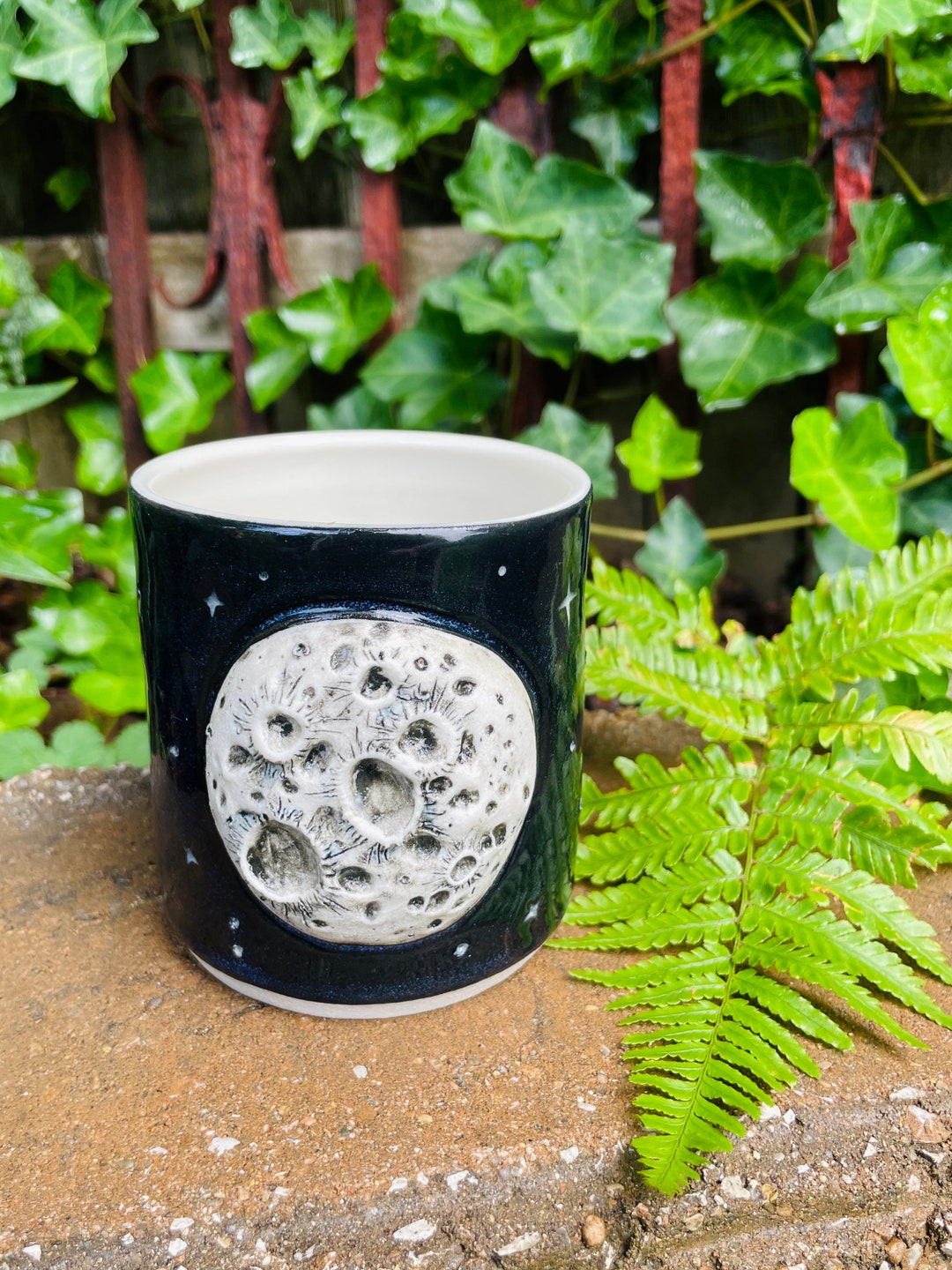 Ceramic Full Moon & Stars Space Lover Drinkware, Utensil Cup Vase ...