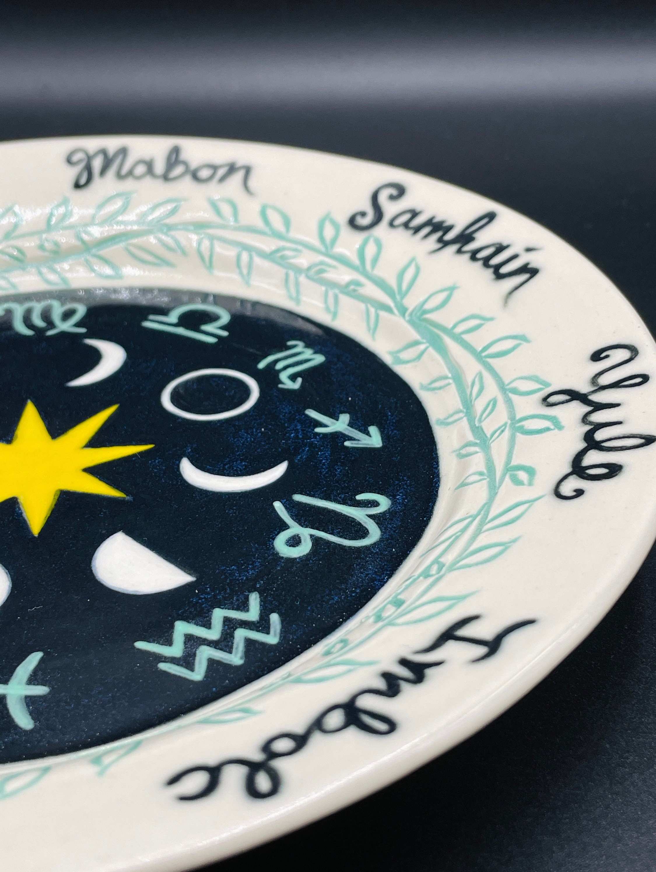 Wheel of the Year Plate Sacred Platter, Witchcraft Ritual Gratitude ...