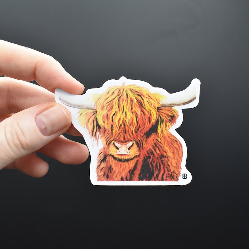 Highland Cow Sticker Cow Decal Removable Vinyl Stickers - Etsy