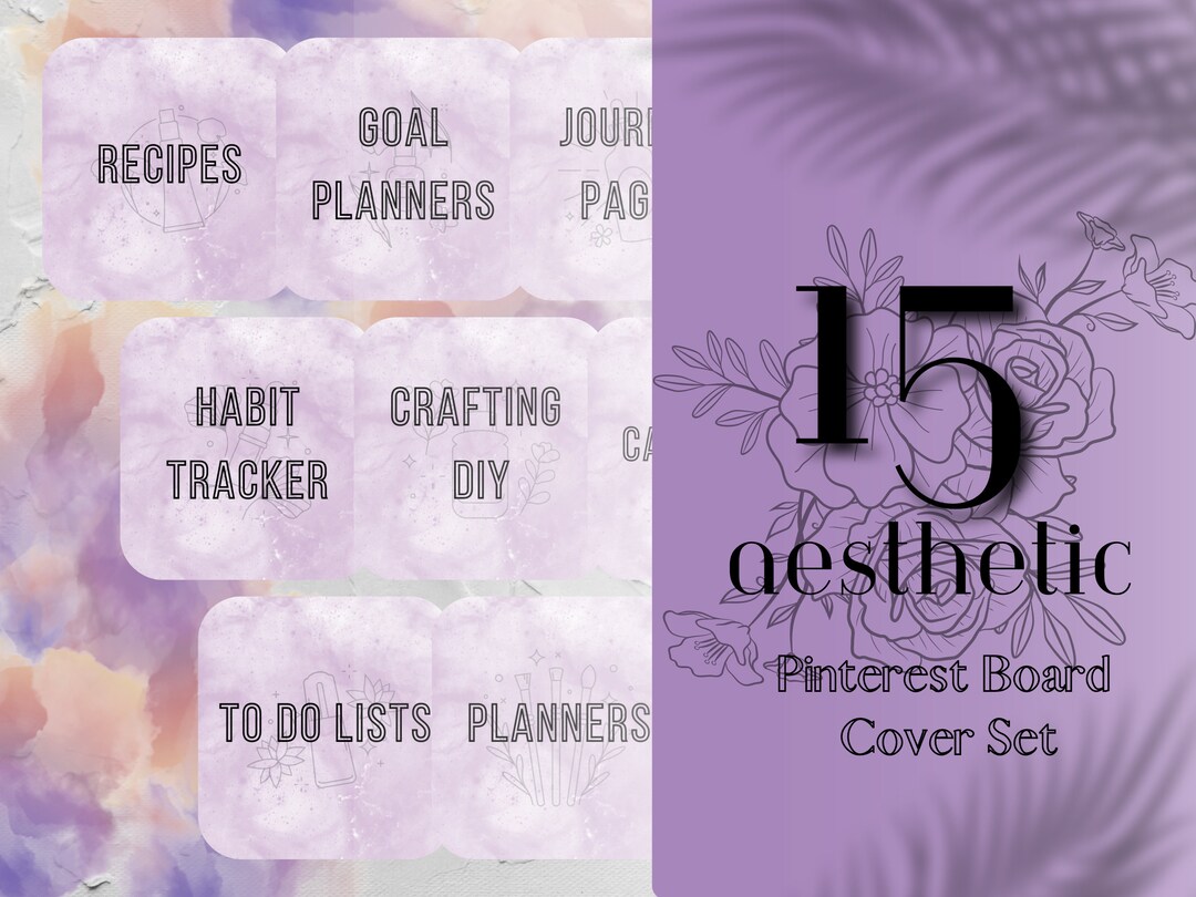 Pinterest Board Cover Pack: Digital Downloads for Pinterest Branding ...