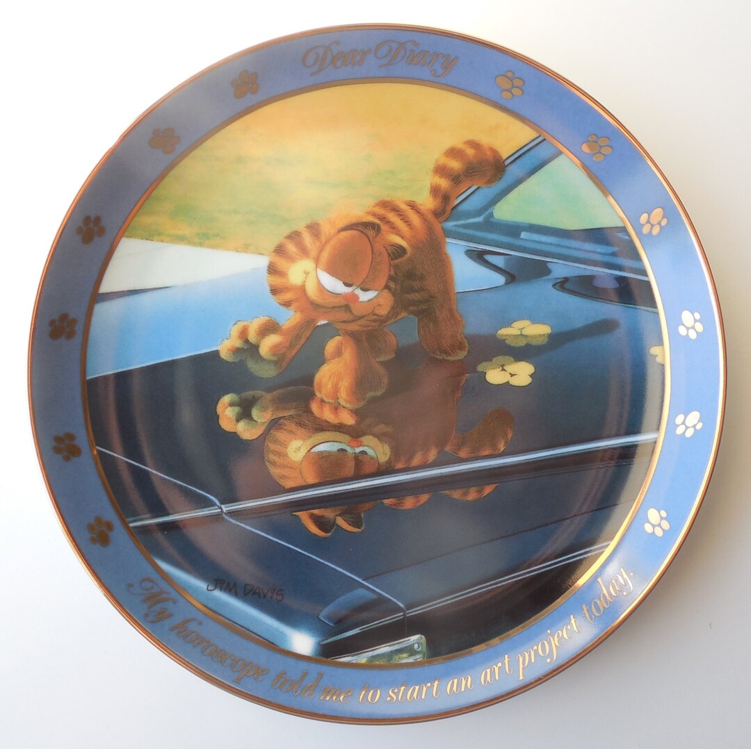 Vintage Danbury Garfield art Project Plate - Etsy