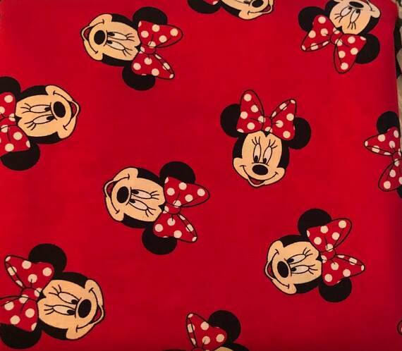 Minnie Mouse Head Red fabric Fat Quarter FQ Jewelry Making & Beading ...