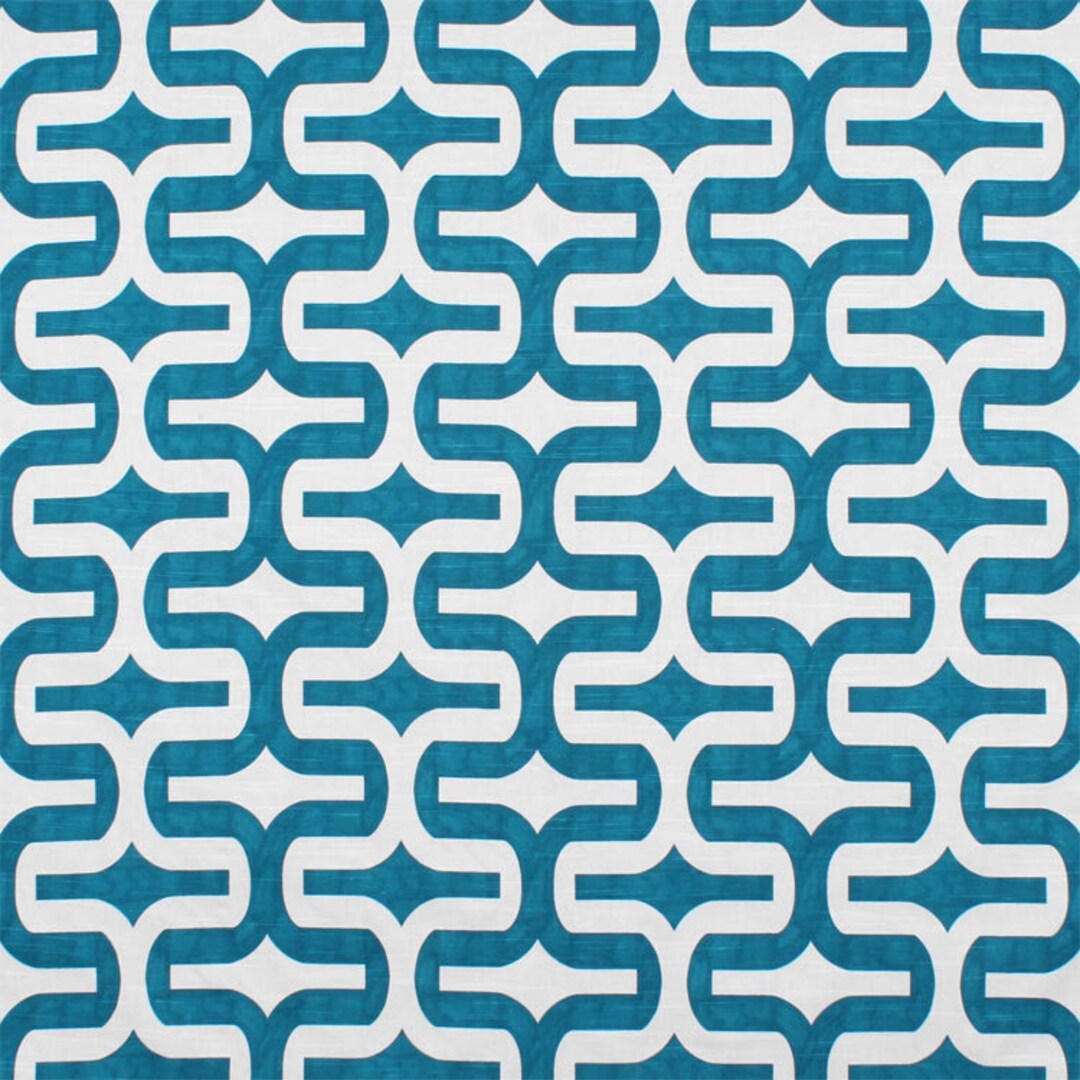 Drapery Fabric, Upholstery Fabric, Turqu-teal Geometric Fabric, Fabric ...