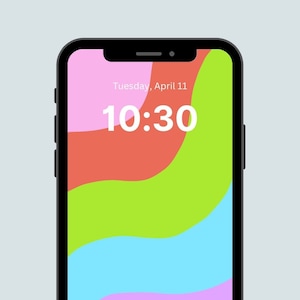 Wavy Rainbow iPhone Home Screen Background Wallpaper - Etsy