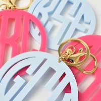 Personalized Embroidered Name Keychain, Custom Bag Tag With Colourful ...