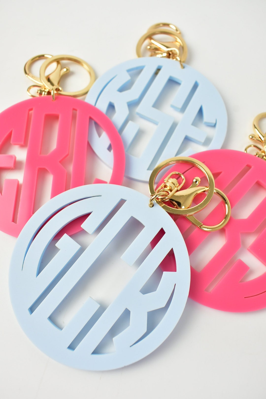 Monogrammed Acrylic Cutout Keychain - Etsy