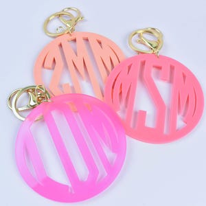 Monogram Acrylic Keychain - Etsy