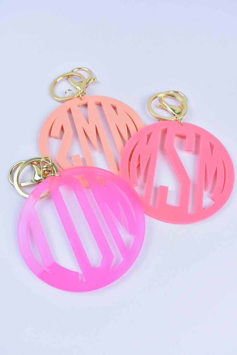 Monogram Acrylic Keychain - Etsy