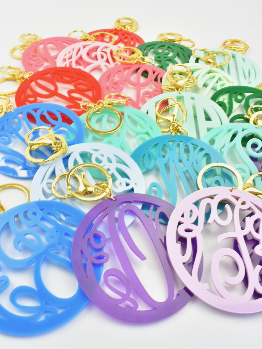 Monogram Acrylic Keychain - Etsy