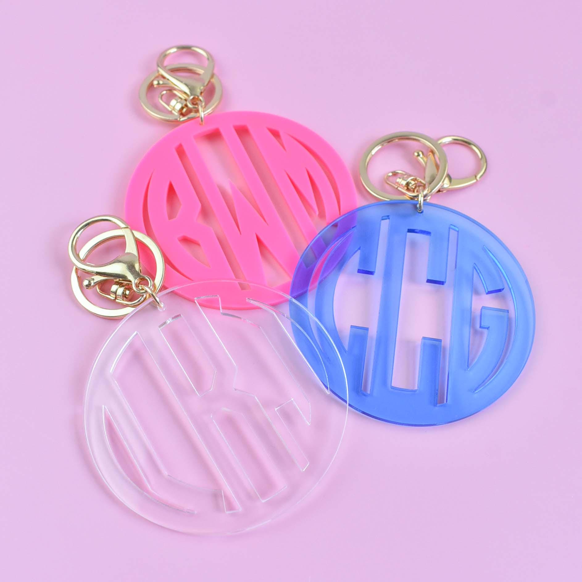 Monogram Acrylic Keychain - Etsy