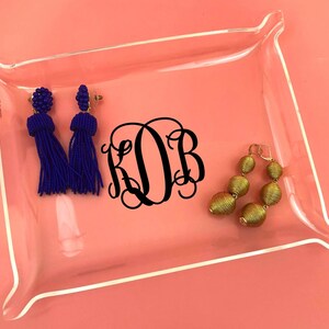 Monogram Acrylic Trinket Tray - Etsy