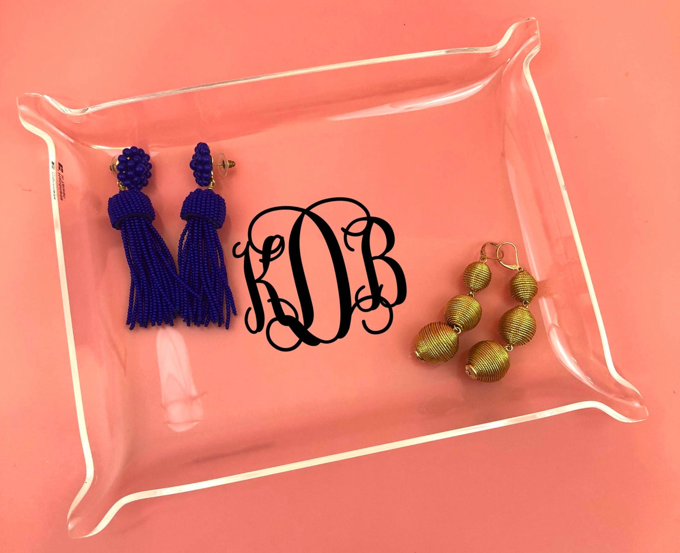 Monogram Acrylic Trinket Tray - Etsy