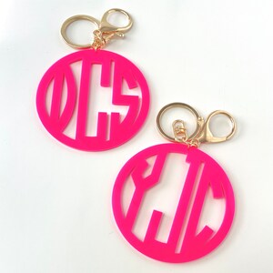 Monogrammed Acrylic Cutout Keychain - Etsy