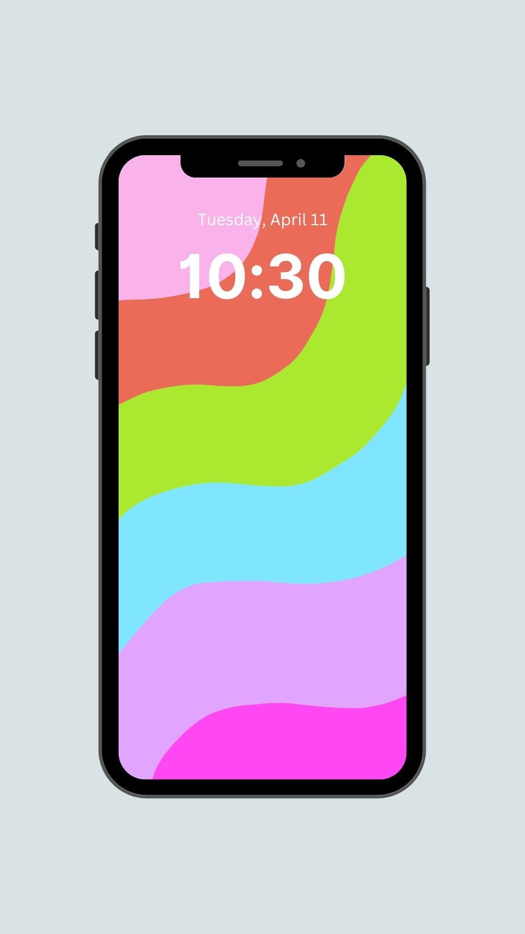 Wavy Rainbow iPhone Home Screen Background Wallpaper - Etsy