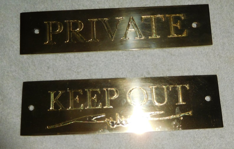Custom Engraved Brass Signs and Plaques. Several to Choose or - Etsy