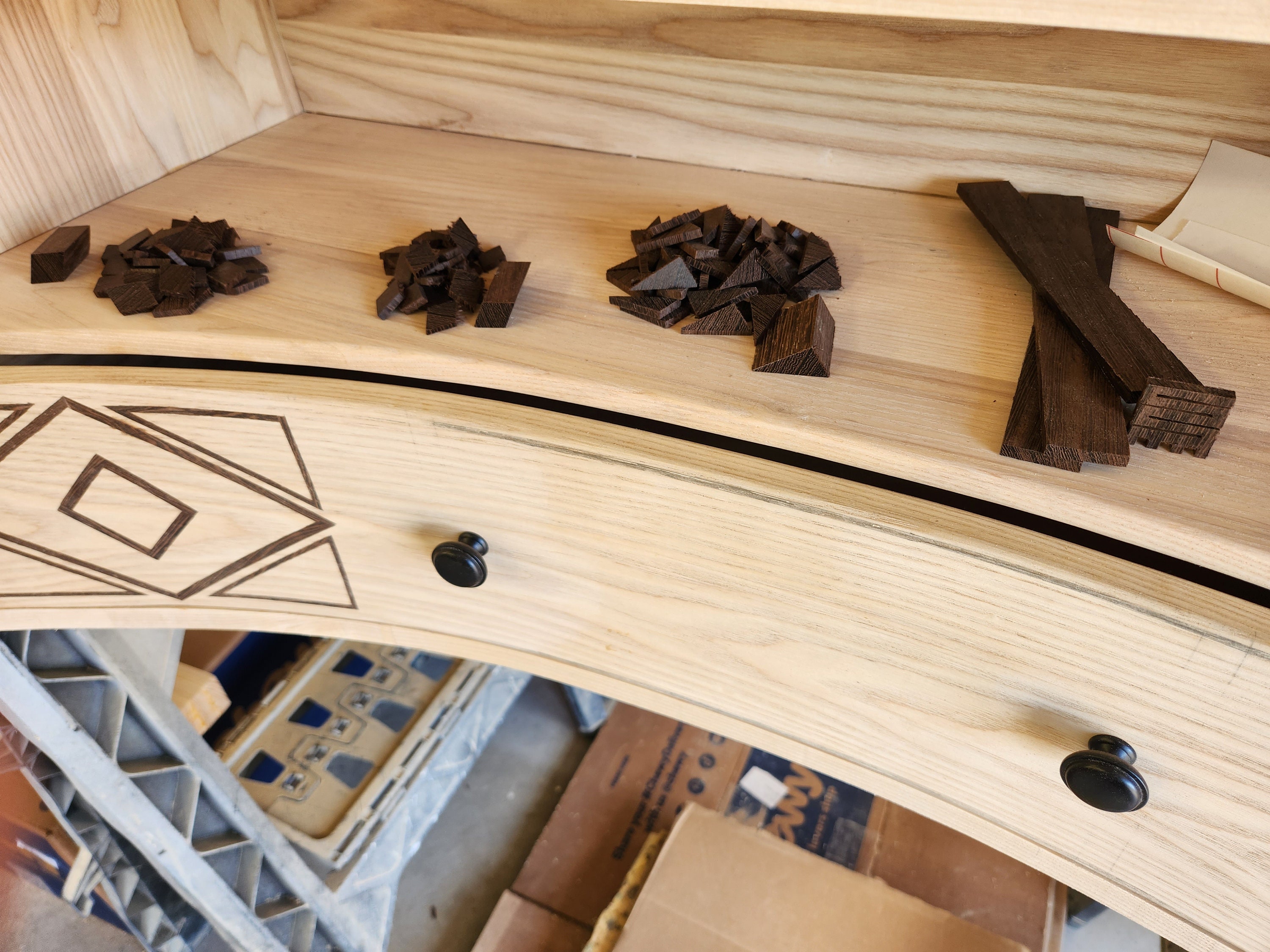 Custom Wood Inlay Sideboard, Handmade African Art Inspired Buffet - Etsy