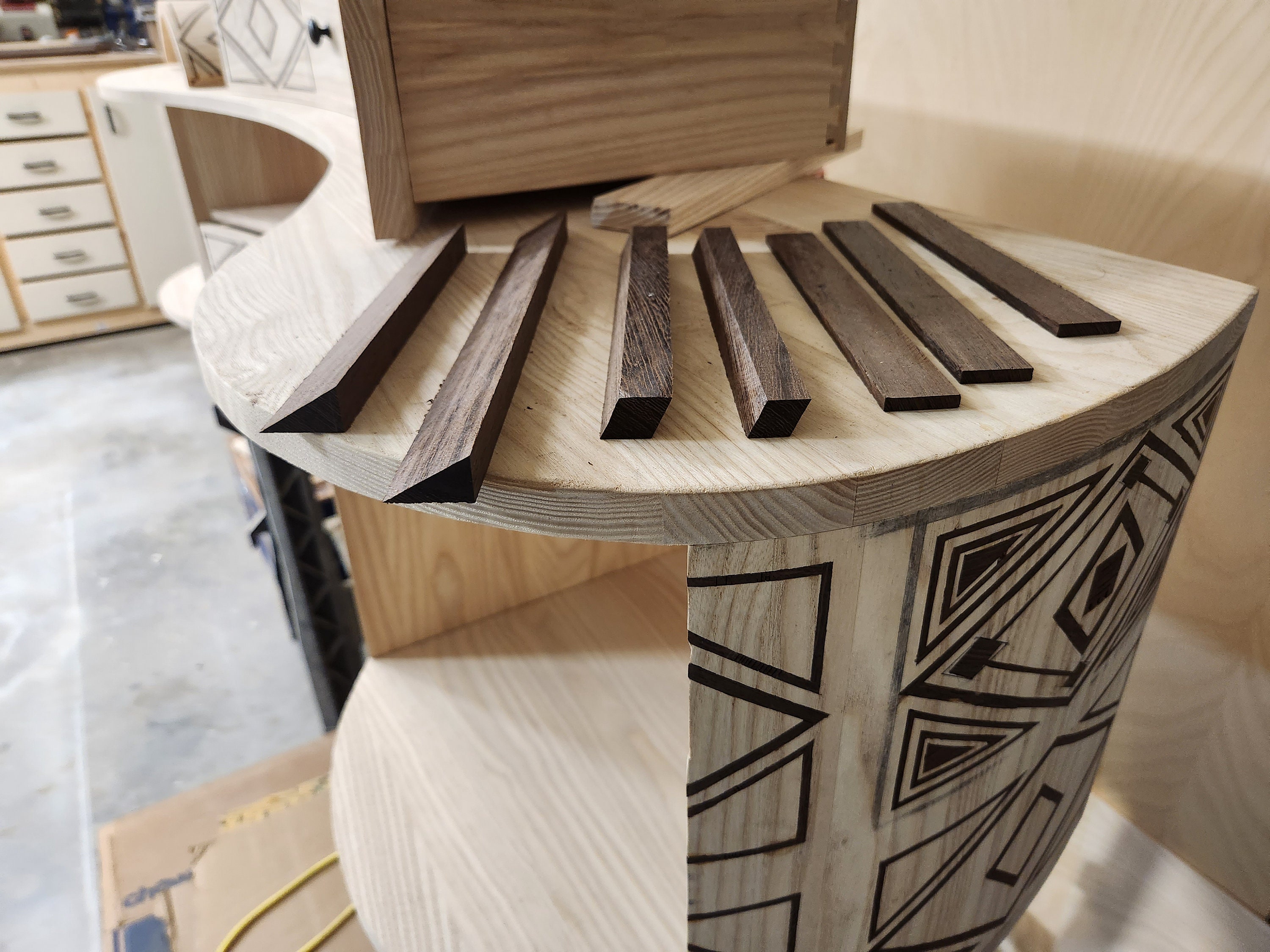 Custom Wood Inlay Sideboard, Handmade African Art Inspired Buffet - Etsy
