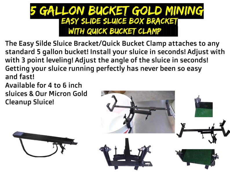 Easy Slide Sluice Bracket With Bucket Clamp Adjustable 4 to 6 Inch - Etsy