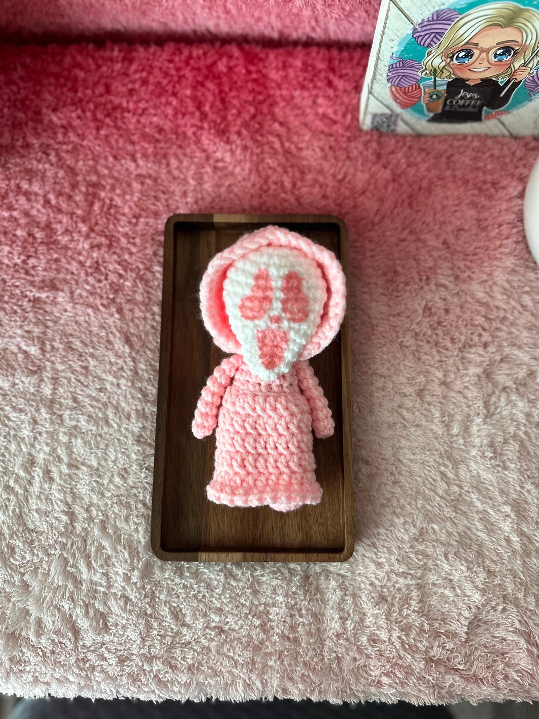 Pink Ghostface Doll Horror Doll Scary Movie Crochet Doll Cute Plush ...