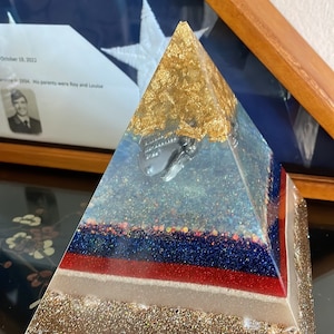 Custom Memorial Pyramid, Cremation Ash Resin Pyramid, Memorial Keepsake ...