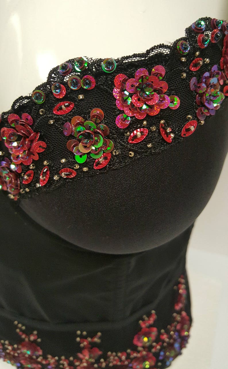 Bustier Corset Long Line Waist Length Bra Top in Black Color - Etsy