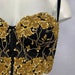 Black and Matte Gold Bra Crop Top Half Corset Bustier Decorated Sequins ...