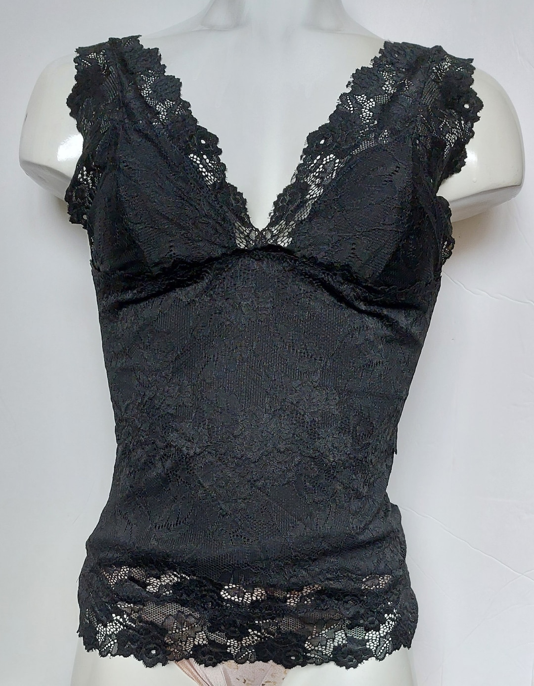 Waist Length Top Sleeveless Short Shirt Open Back Blouse Cami in Black ...