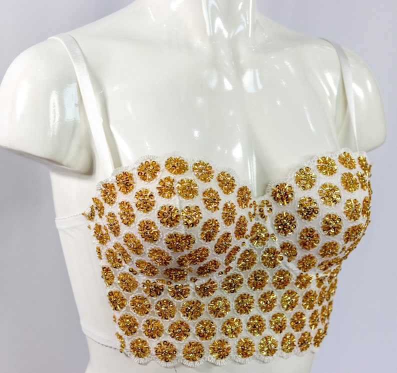 Half Bustier Corset Crop Top Long-line Push up White Bra With - Etsy