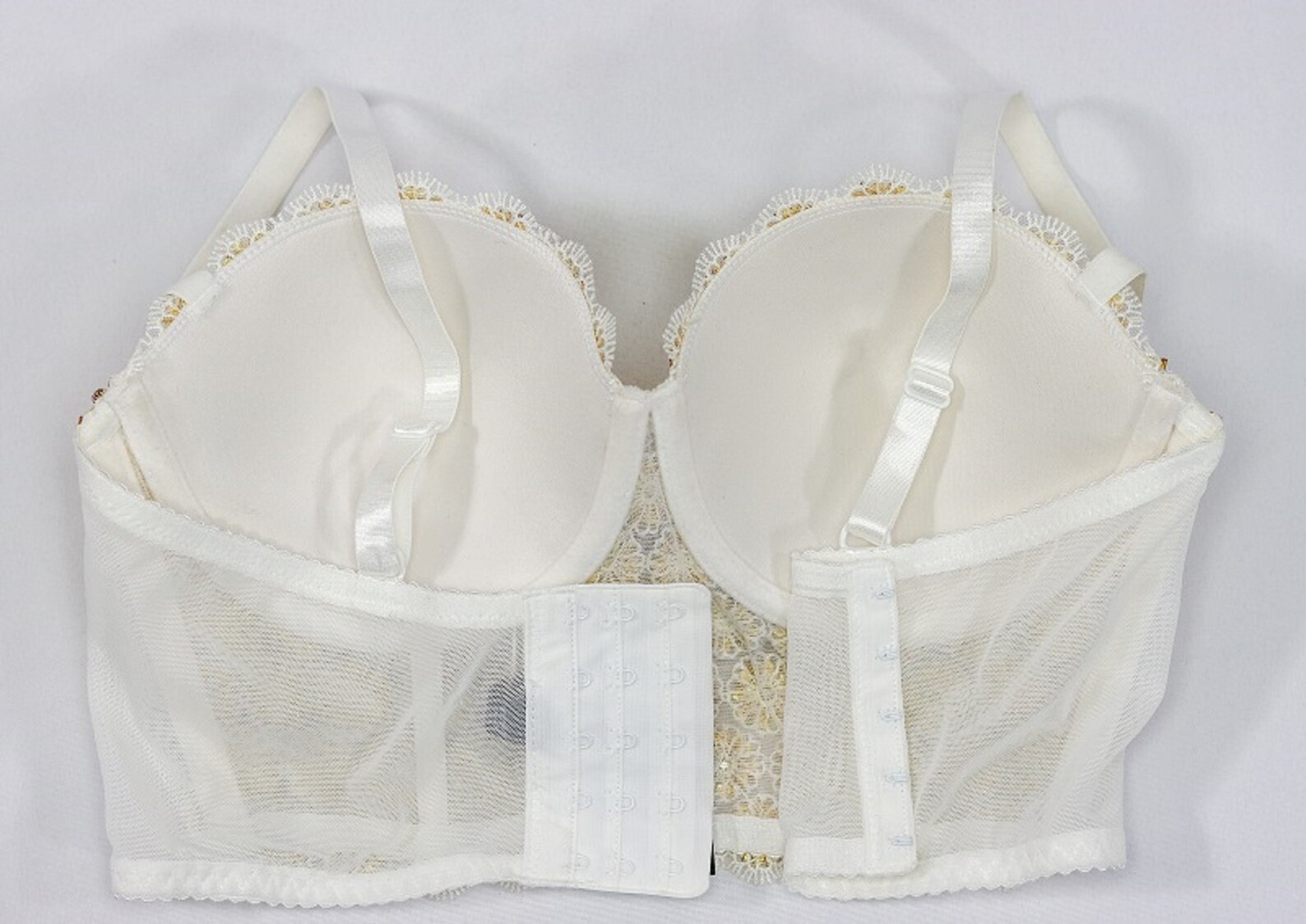 Half Bustier Corset Crop Top Long-line Push up White Bra With - Etsy