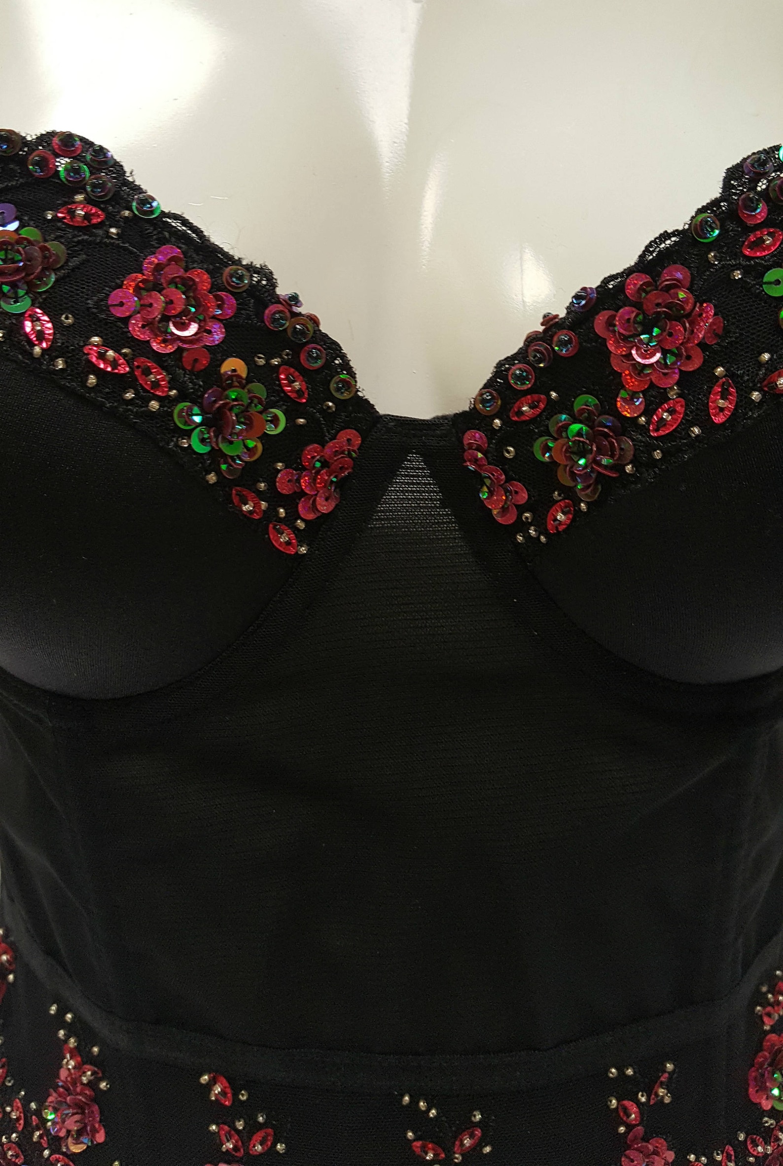 Bustier Corset Long Line Waist Length Bra Top in Black Color Hand ...