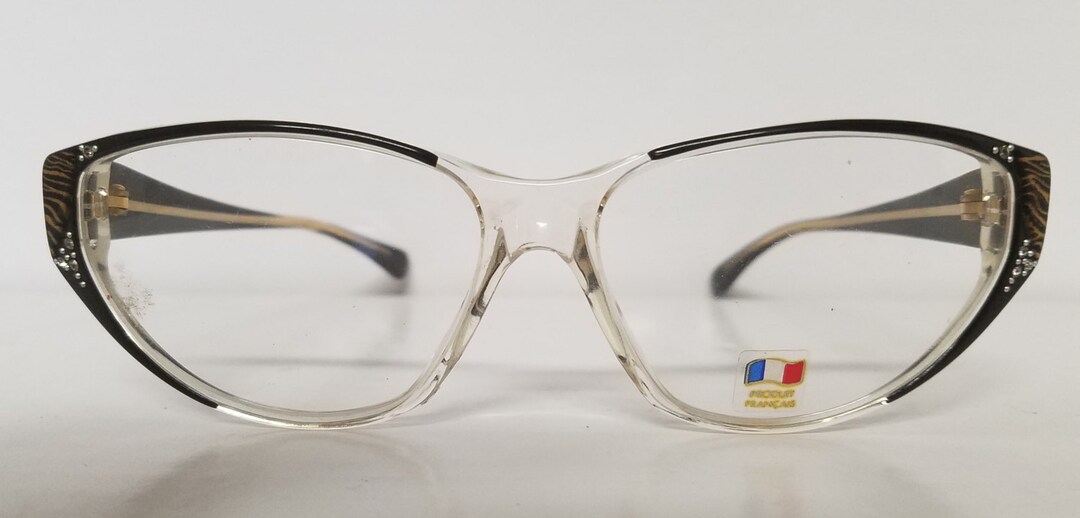 Vintage Rare Cateye Large French Frame Eyeglasses With Stone Accents - Etsy