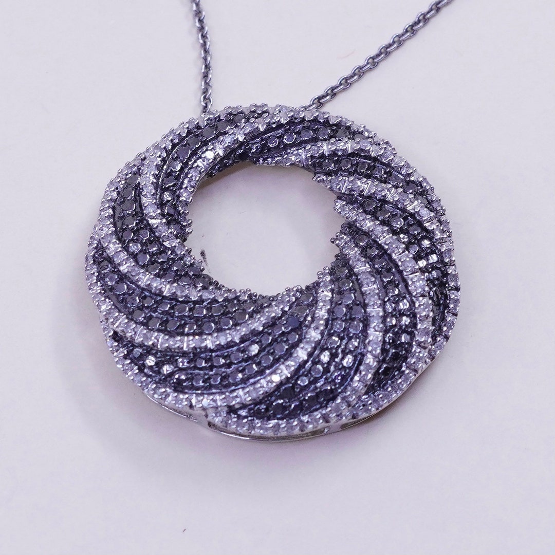 18, Vintage Sterling 925 Silver Circle Chain Necklace With Cluster ...