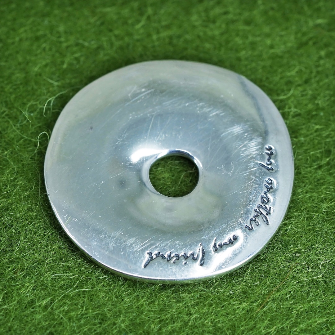 Vintage Laurel Elliot DVB Sterling Silver Handmade Pendant, 925 Circle ...