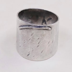 Size 10, Vintage 010898 Sterling Silver Handmade Ring, 925 Silver Wide ...