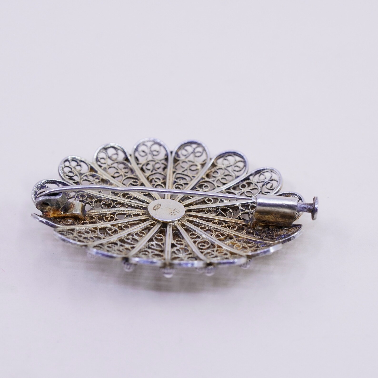 Germany Sterling Silver Handmade Brooch Oval 800 Filigree - Etsy