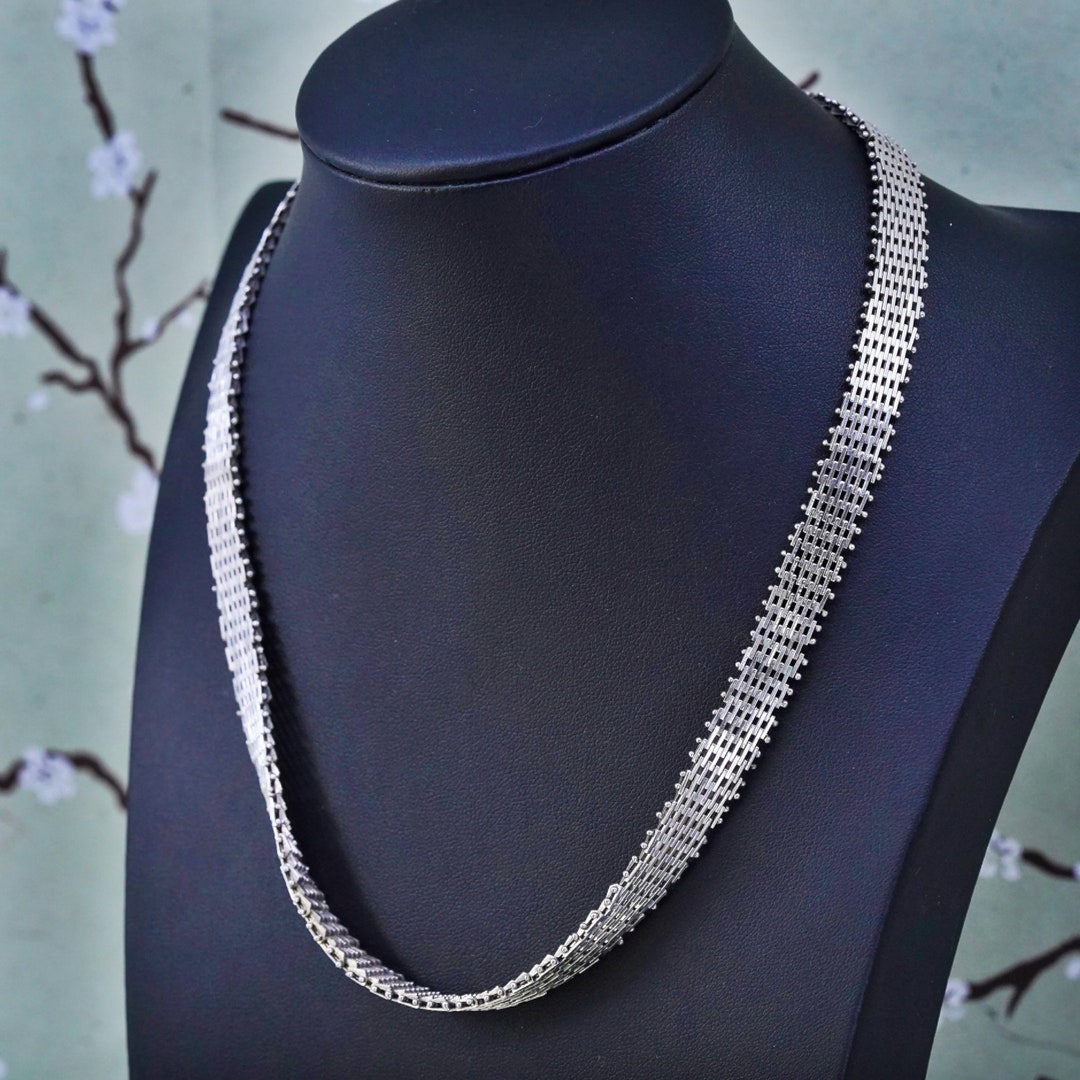 18, 10mm, Vintage Sterling Silver Riccio Link Chain, 925 Necklace ...