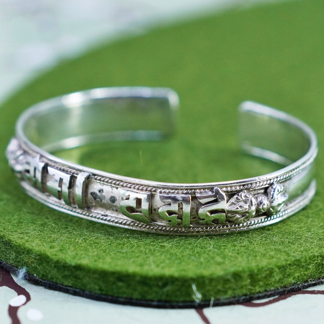 6.25”, Vintage Israel Sterling Silver Bracelet, Handmade 925 Cuff With ...