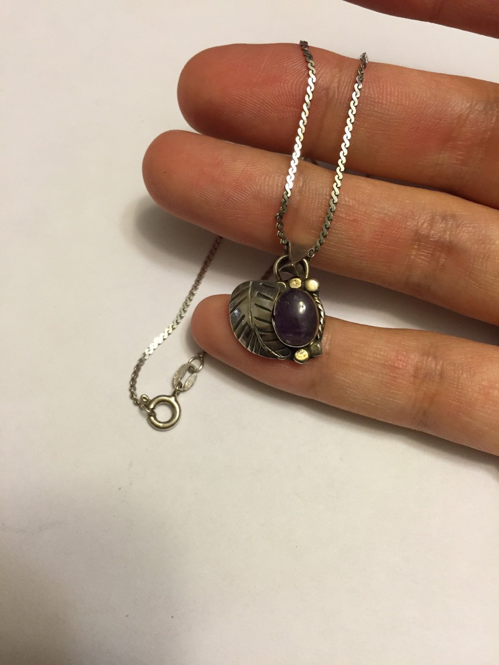 Vintage Sterling Silver Necklace With Mexico 925 Silver - Etsy