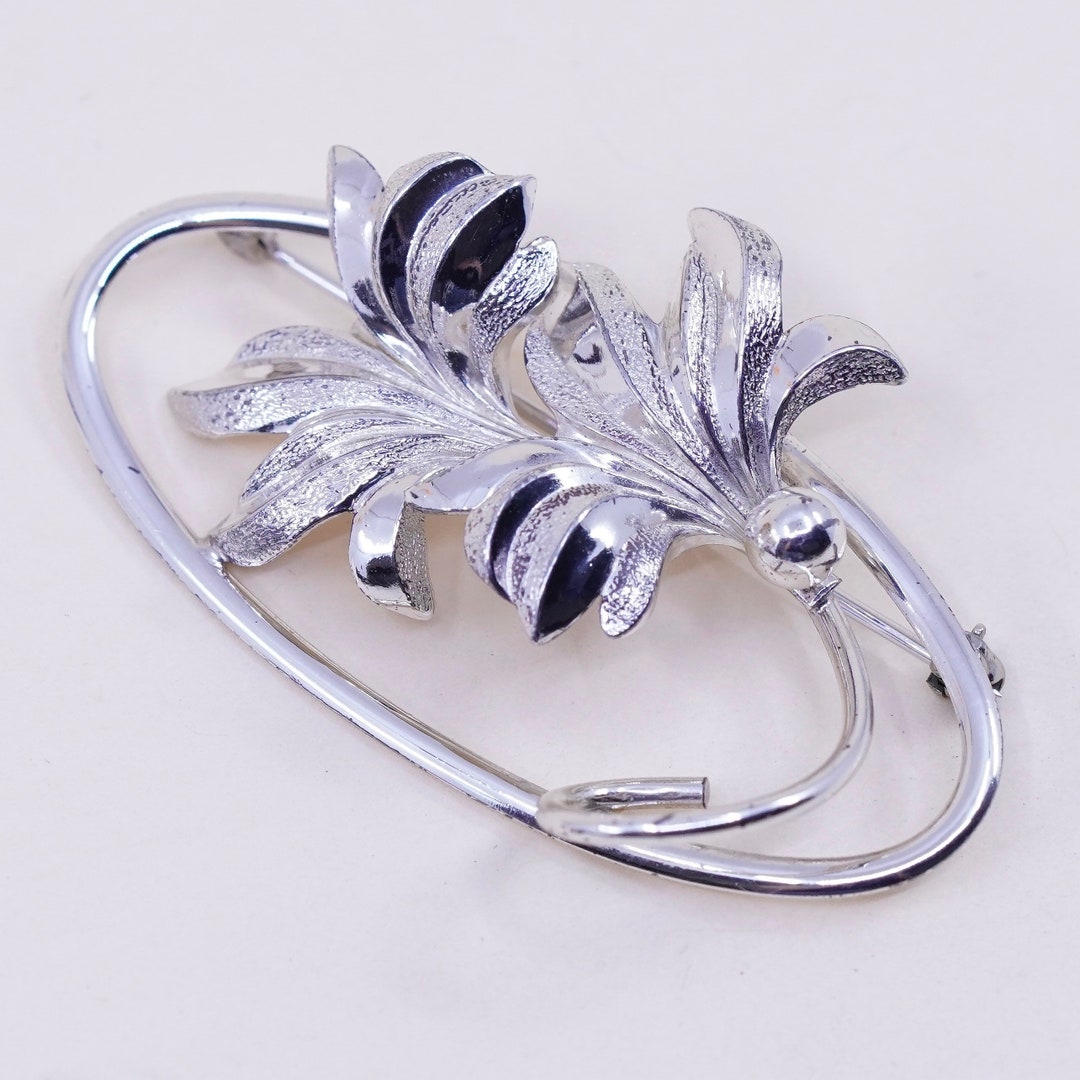 Vintage Forstner Sterling Silver Handmade Brooch, 925 Leaf Pin, Stamped ...