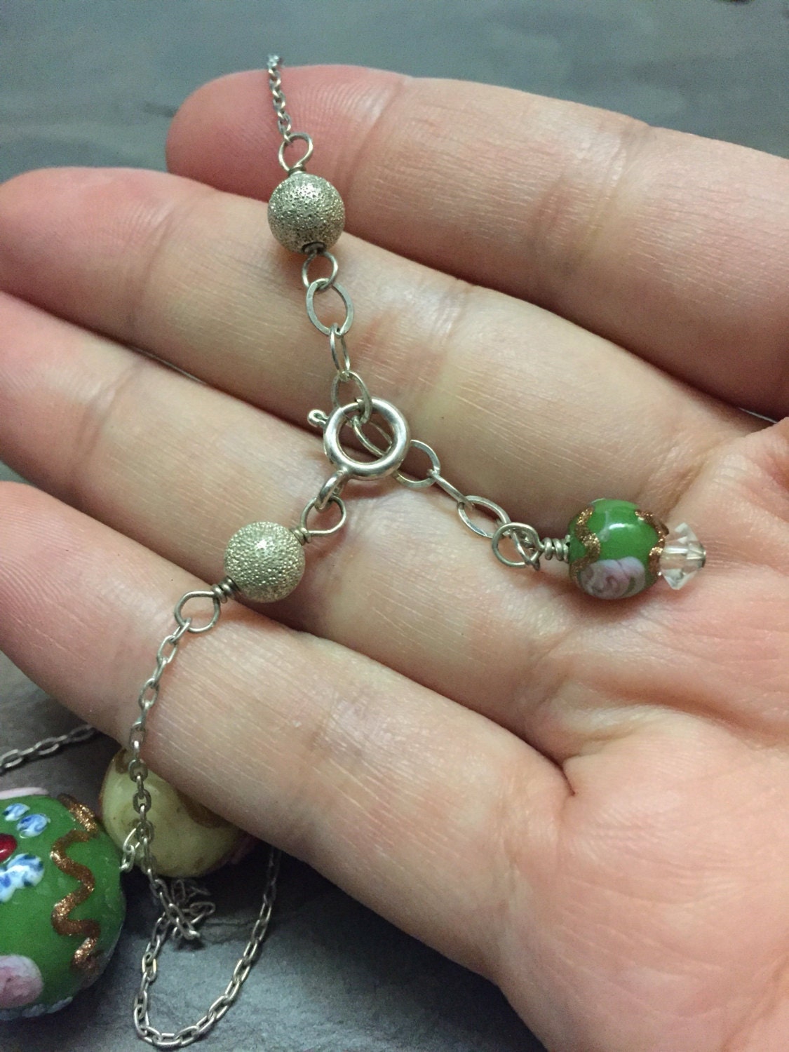 142 Sterling silver circle link chain with | Etsy