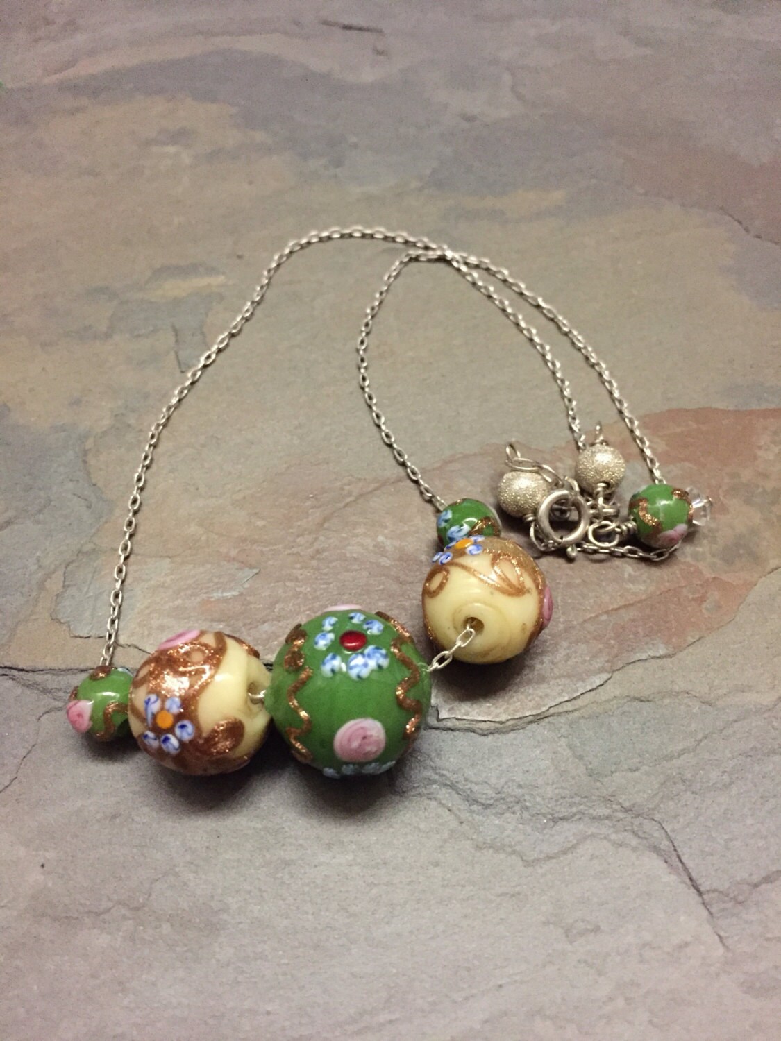 142 Sterling silver circle link chain with | Etsy