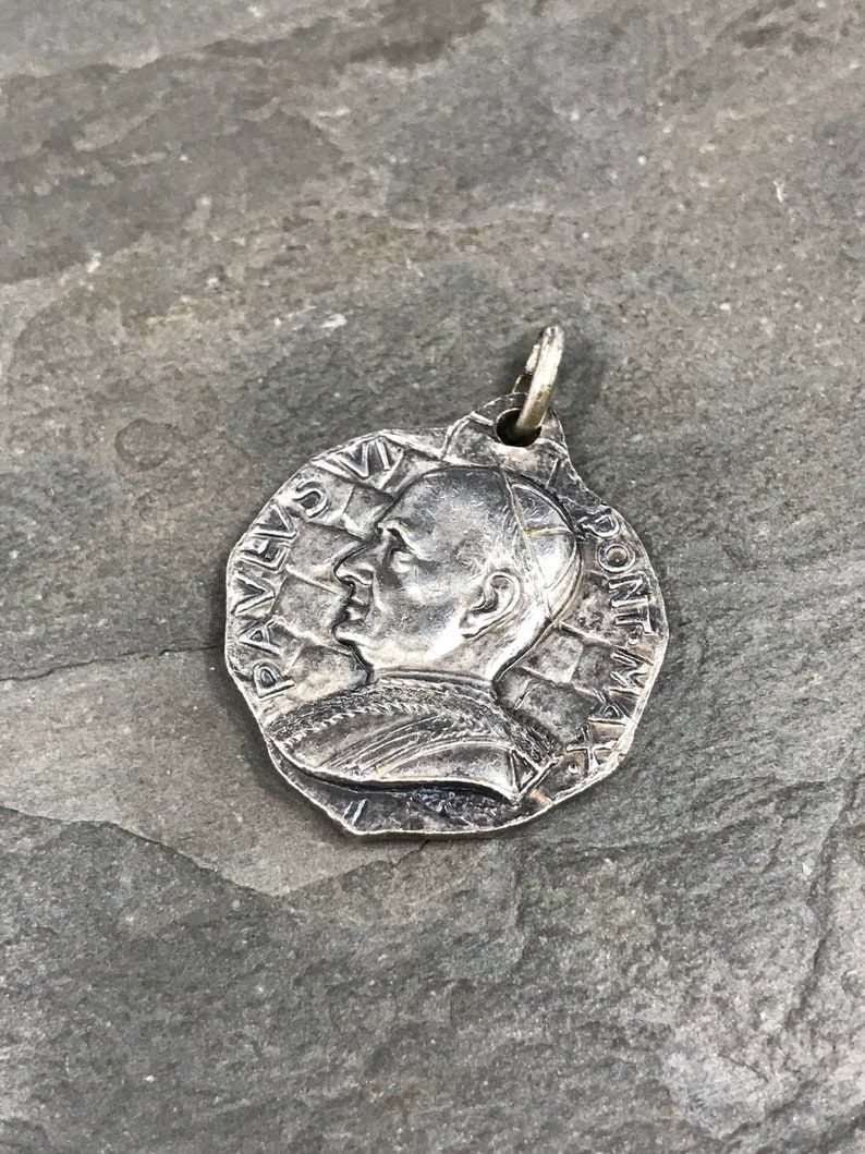 Vintage 020449 925 Silver Two-Sided Religious Medal Saint | Etsy