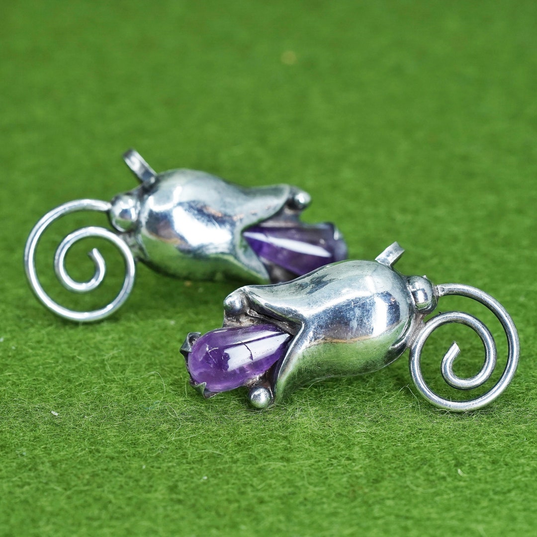 Vintage Mexican Sterling 925 Silver Handmade Screw Back Tulip - Etsy