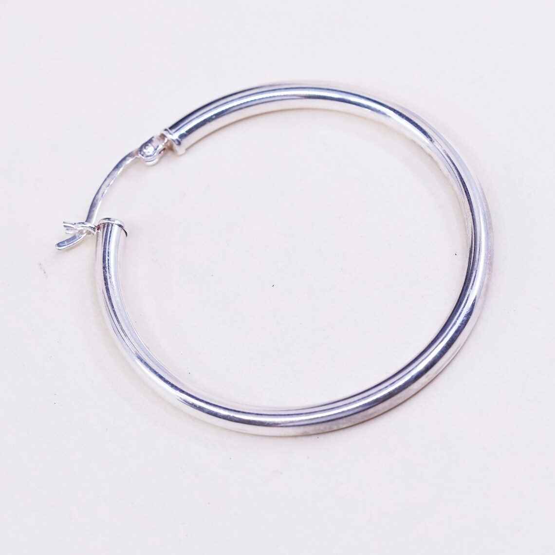 1.5 Vintage Sterling Silver Loop Earrings Fashion Minimalist - Etsy