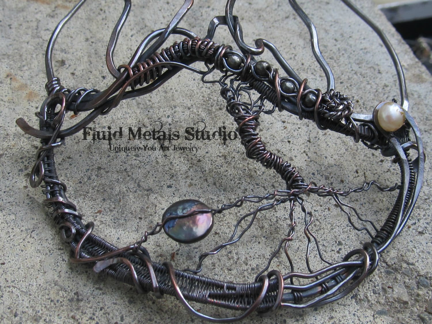 Midnight Moon: Oxidized Copper Wire Wrapped Tree Hair Comb HA0027 - Etsy