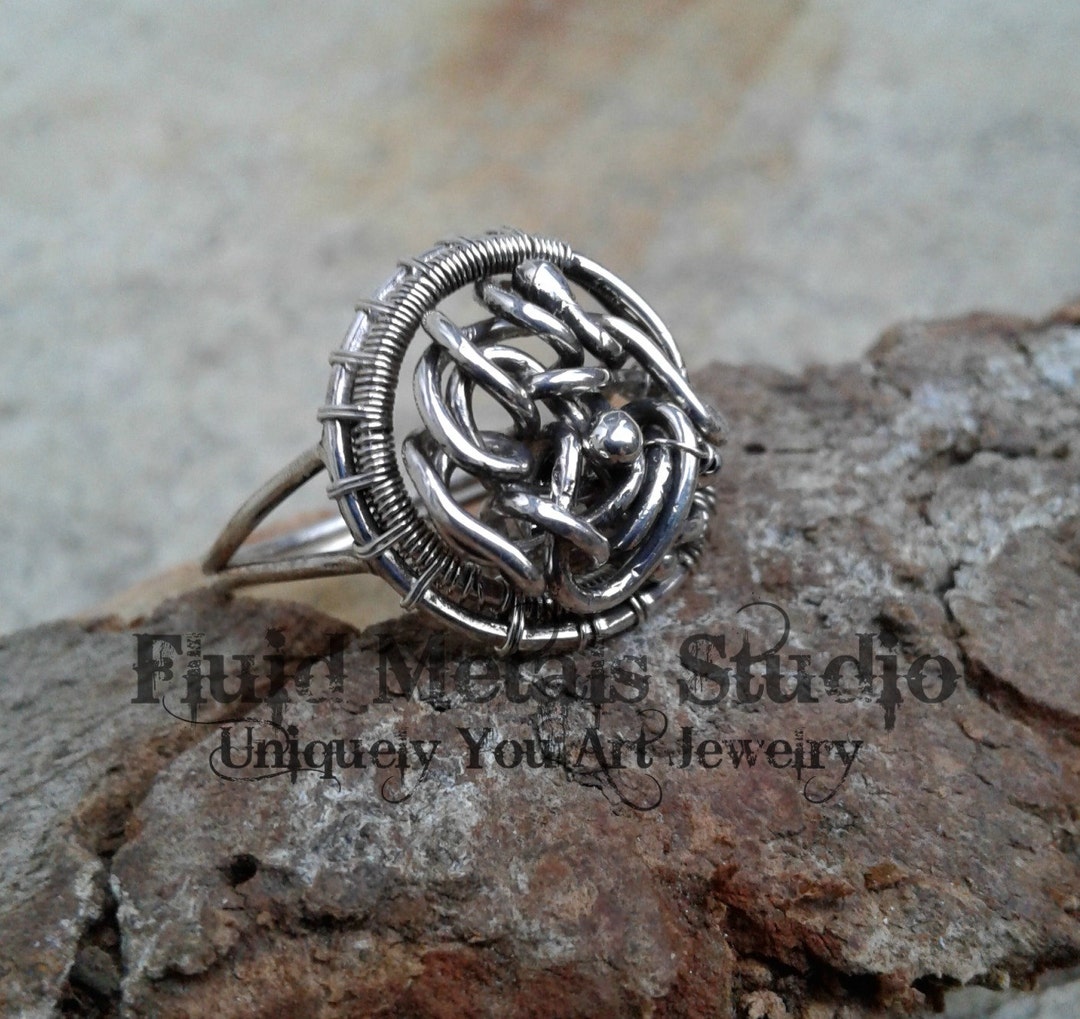 Albatross Sterling Silver Wire Wrap Ring R0101 - Etsy